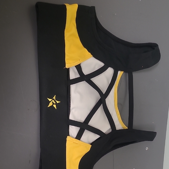 Swim | Yellow And Black Top Gun Sports Bra | Poshmark